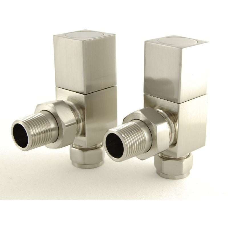 Essential Square Manual Angle Modern Radiator Valves – BTU Radiators